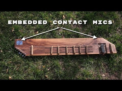 Bass Stringed Instrument With DIY Swappable Pickups, Contact Mics and Spring Resonator - Sound Demo