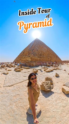 Milan Singhal - Lifestyle & Travel Influencer/Blogger on Instagram: "Went inside the “third” pyramid of Giza. Known as the Pyramid of Menkaure, it is thought to have been built to serve as the tomb of the Fourth Dynasty King Menkaure. The construction is very beautiful, and even if the interior is bare and empty, being inside a building of this kind is something truly exciting. I was truly in awe of the ancient engineering and history that surrounded me! 😊 #pyramidsofgiza #ExperienceEgypt #trav