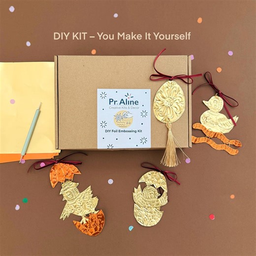 Easter DIY Foil Tin Embossing Kit for Beginners – Spring Folk Decor - Etsy