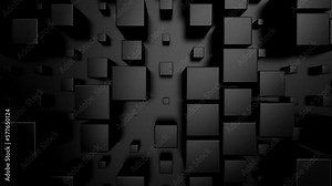 Background of Animated Cubes. Abstract motion, loop, two color, 3d rendering, 4k resolution