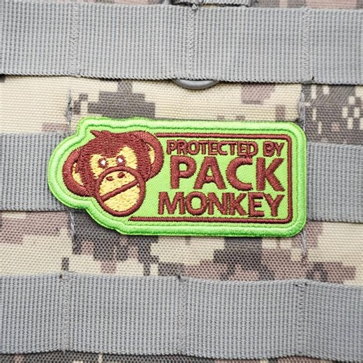 Pack Monkey Patch, Embroidered Morale Badge, Hiking Backpack Applique, Sew on Gear - Etsy
