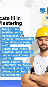 Possible Jobs you land after you complete after you finish certificate III in Solid Plastering #trader #trading #ATC #studyinaustralia #ConstructionCareers | Australian Technical College Western Australia - ATCWA