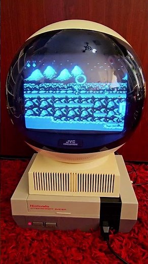 Contra on a 1970s Jvc Videosphere "Space Helmet" crt tv
