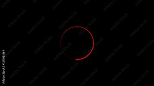 Circle loading icon loop out animation with white background . 4k video. Circle line loading icon animation on background. Easy to use Red Glowing loading circle. Seamless loop 4k video.