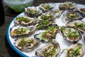 Fresh Oysters with Charred Spring Onion and Wakame | Seafood Recipes | Weber BBQ