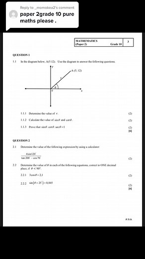 Grade 10 Maths Past Papers and Exams - Term 2 Memorandum 2024