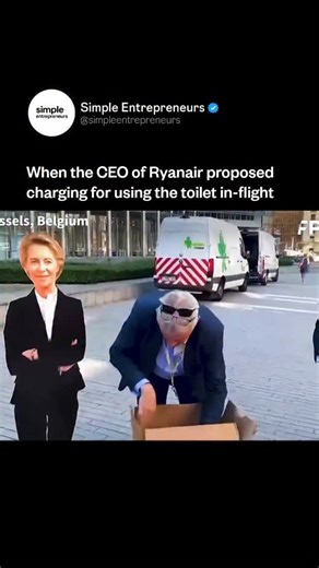 Simple Entrepreneurs. on Instagram: "In 2009, Ryanair’s maverick CEO Michael O’Leary proposed charging passengers £1 to use the toilet mid-flight. His plan included removing two lavatories from each Boeing 737, adding six additional seats, and transforming basic human biology into profit. The backlash was instant. Parents worried, newspapers raged, and aviation regulators pushed back. Yet the fee itself was never the true objective. O’Leary thrived on controversy, and the global attention genera