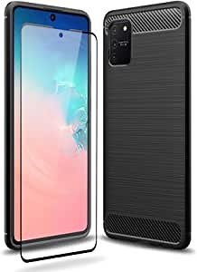Olixar Case with Screen Protector for Samsung Galaxy S10 Lite, Stylish 2 in 1 Protection - Defend Your Phone & Screen from Drops, Shocks and Scratches Sentinel - Black