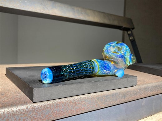 Sapphire Silver Blue Color Change Sherlock Glass Pipe, Inside Out Heady Layers, Ghost, Electrum, Jappeglass - Etsy