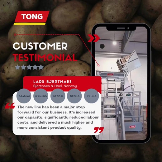 When you choose Tong, installation isn’t the end of our relationship, it’s just the beginning! 🫱🏻‍🫲🏼 At Tong, we stay with our customers for the full lifecycle: checking performance, offering maintenance and support, and ensuring real results… We’re here for the long run 🙌🏼 Smarter solutions. Stronger Partnerships. This Norwegian customer is already seeing the impact of their upgraded high-capacity optical potato sorting line🥔 View more case studies on our website 💻 Link in bio ➡️ #custo
