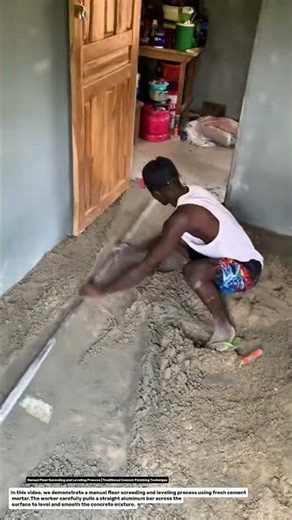Manual Floor Screeding and Leveling Process | Traditional Cement Finishing Technique.