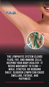 The lymphatic system returns excess tissue fluid to the blood, transports dietary fats, and helps the immune system clear debris and pathogens. PMID: 32163039 Unlike the heart, lymph relies on muscle movement and pressure changes to flow, so inactivity slows it down. PMID: 26931178 When lymph flow is impaired — due to sedentary lifestyle, poor diet, smoking, or environmental factors — tissues can retain fluid, causing swelling, fatigue, recurrent infections, puffy skin, and discomfort. PMID: 400