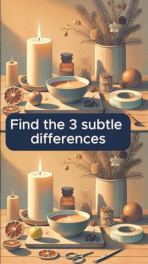 Find 3 Differences 🎄 Candle-Making Visual Puzzle | Relaxing Winter Brain Exercise