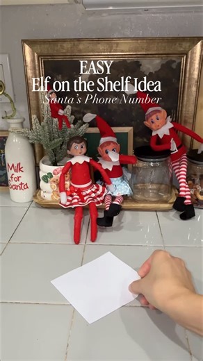 Melissa Holguin on Instagram: "👇🏻 Santa’s phone number✨ Elf note: “ Call this number and you might hear... a jolly voice full of holiday cheer! 605 313 4000 ” This was such an easy & awesome idea! Ty @comestayawhile For this idea! My kids thought it was SO awesome to call Santa and leave a message for him! We even got a text message back from his elves! 🥰 #elfontheshelf #easyelfonashelfideas #easyelfideas #elfonashelf"