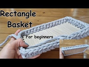 How to crochet RECTANGLE basket ||Wooden Base||DIY Tutorial