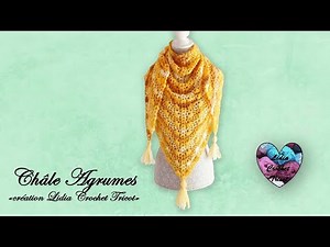 "Citrus" Crochet Shawl "Lidia Crochet Tricot"
