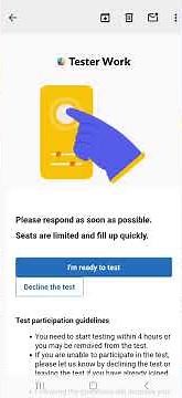 How to accept or decline a test invitation via Tester Work e-mail