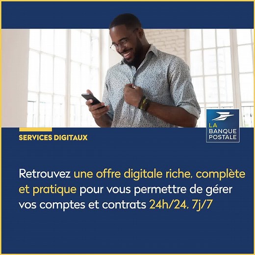 La Banque Postale vous accompagne et reste accessible 24h/24 et 7j/7 sur votre App mobile et votre Espace Client Internet. Vous pouvez, par exemple, effectuer vos virements et piloter votre carte, mais aussi accéder à vos E-relevés ou consulter votre messagerie sécurisée. 👇 | La Banque Postale