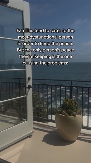 In dysfunctional families, everyone learns to walk on eggshells around the most volatile person. You adjust your tone. You edit your words. You swallow your feelings. You make yourself smaller, quieter, more agreeable - all to avoid triggering their anger, their guilt trips, their emotional breakdowns. And everyone calls this "keeping the peace." But whose peace are you really keeping? Not yours. Not your siblings'. Not even the family's as a whole. You're keeping the peace of the person who ref