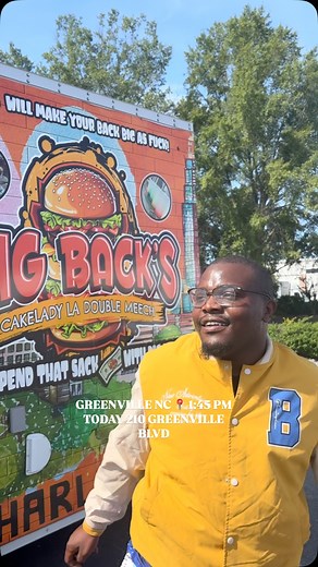 1.5K views · 62 reactions | GREENVILLE NC TODAY  BIGBACKS IN THE CITY WITH THAT PRESSSURE ‍‍ 1:45 PM TODAY YALL ALREADY BEEN PULLING UP LIKE CRAZY MANE WE LOVE YALL 﫶 | BigBacks FoodTruck | Facebook