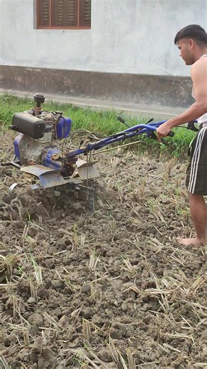 Young farmer plowing the field with 9hp power tiller tractor 🚜 #tractor #farmerlife #khetibadi #kisan | Agriculture activities