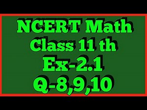 Chapter 2 Exercise 2.1 (Q8,Q9,Q10) Relations and Functions Class 11 Maths NCERT