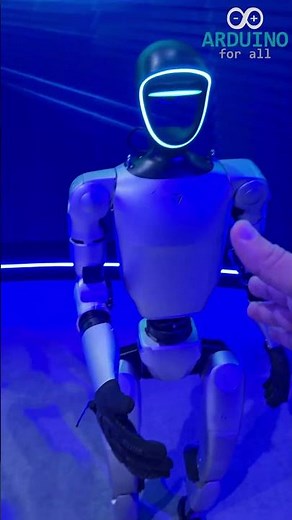 Humanoid Robot Shakes My Hand 2– Real Life RoboCop & Terminator 2 Vibes 🤖 #foryou #robot #arduino