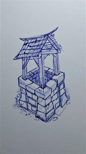 How to draw Water well | drawing tutorial #Mikoo_shine #drawing #drawingtutorial