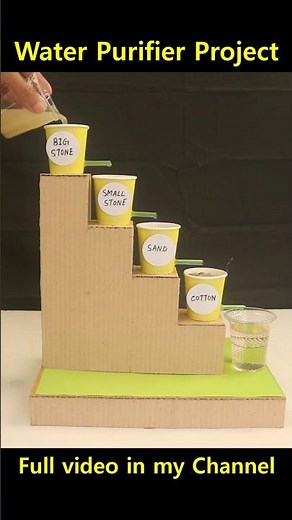 Water Purification Working Model | waste water treatment working model science project #shorts