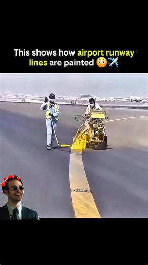 🪷ওমর🌸 on Instagram: "Every lind are ruin actint just paint-✈️ Airport runway markings guide pilots during takeoff, landing, and taxiing, ensuring that aircraft stay on course even in poor visibility. At first glance, it seems like simple striping, but behind it is a carefully calculated process. Engineers and ground crews use specialized machines that move at exact speeds, controlling paint flow, width, and thickness. Reflective beads are often embedded in the paint to enhance visibility at ni