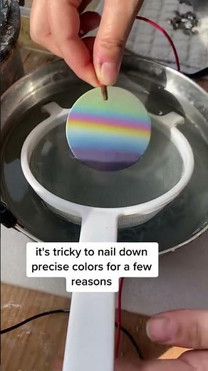 #anodizing #scrap #titanium 😊 #chemistry #metal #upcycling #recycle #craft #jewelry #rainbow