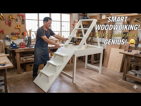 DIY Transforming Table: Desk to Ladder in Seconds! | Smart Space-Saving Furniture