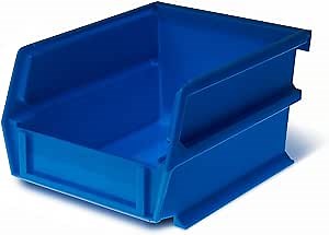 Triton Products 3-210B LocBin Stacking, Hanging, Interlocking Polypropylene Bins 5-3/8-Inch L by 4-1/8-Inch W by 3-Inch H Blue 24 CT