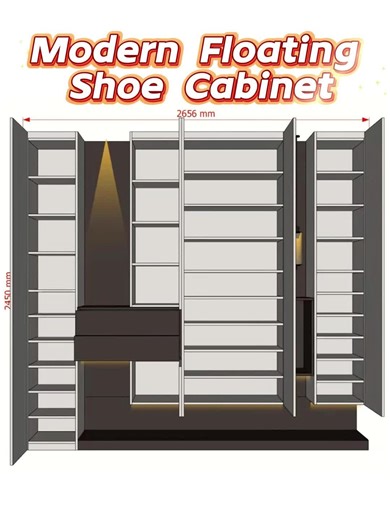 Modern Floating Shoe Cabinet Design Ideas