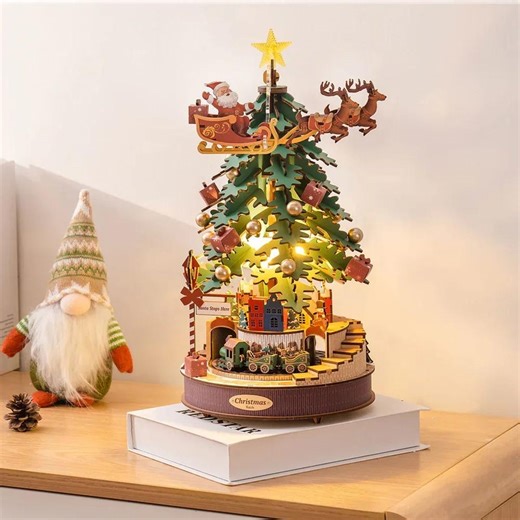 DIY Robotime Rolife Christmas Melody Tree 3D Wooden Puzzle Music Box With Lights DIY Holiday Decor Gift for Family & Kids - Etsy UK