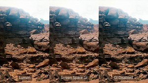 Comparison of non-baked GI modes in UE5, made it because i was curious how much it would change the look of the sequence I put together in the sample project