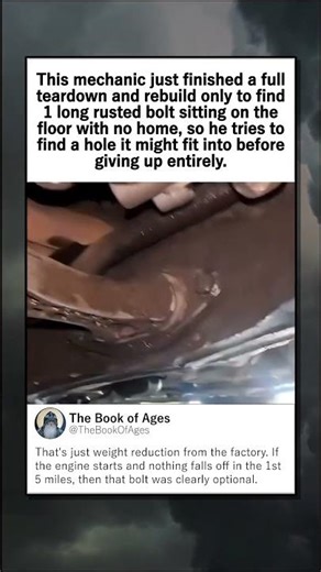 ENGINE REBUILD 1 BOLT LEFT OVER