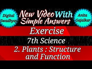 7th science chapter 2 question answer ।plants structure and function 7th std ।exercise 7th science 2