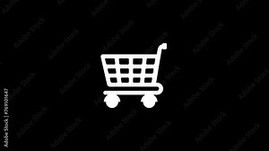 4K Animated Shopping Cart fulling shopping bags cargo boxes and gifts flat Animation of a fully loaded trolley suitable for describing the activities of content creators and animations about marketing