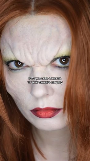 Brooke Shivers Makeup Art on Instagram: "Easiest way to level up!! Vampire Willow is always cool w the prosthetics but once I have the eyes in…😳⚔️⚰️ For Buffy universe vampires I recommend @pinkyparadisedotcom “Werewolf Cosplay Yellow” 💛You can use my code brooquecreative10 for 10% off + free gift These contacts come with rx and are more of an warm yellow which will skew nice and midtone yellow on brown eyes. #cosplay #vampirecosplay #buffythevampireslayer #btvs #sfxmakeup"