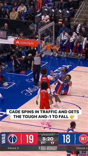 584K views · 4K reactions | SMOOTH SPIN! STRONG FINISH!  Cade Cunningham gets the tough AND-1 bucket! 画 WAS-DET • LIVE on Peacock ➡️ https://www.nba.com/how-to-watch-game-redirect/0022500199?partnerRef=NBA&platform=Facebook&surface=Post | NBA | Facebook