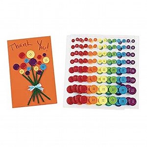 Colorations Assorted Self-Adhesive Plastic Buttons, 192 Buttons, 6 Colors & 4 Different Sizes, – No Glue Required and Mess-Free Craft Buttons, Craft Buttons for Kids, Craft Decorating Buttons