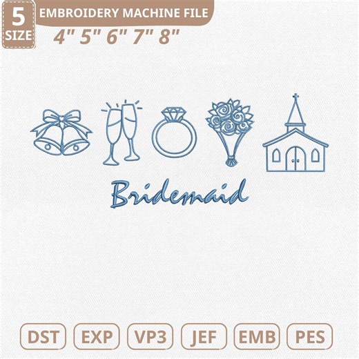 Bridesmaid Proposal Machine Embroidery File, Wedding Party Bachelorette (instant Download) - Etsy