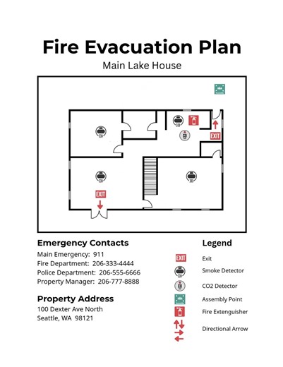 Fire Evacuation Plan | Editable Canva Template & Printable PDF for Home Safety - Etsy