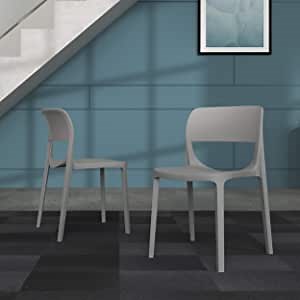 HON Basyx Prodigy Commercial-Grade 2-Pack Armless Stackable Chair, Platinum Grey