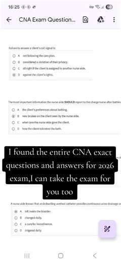 CNA exam questions and answers I Can pass your CNA exam CNA actual questions and answers CNA study Material CNA exam help #cna #cnalife