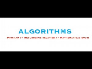 3.3 Program to Recurrence Relation | Design and Analysis of Algorithms(DAA)