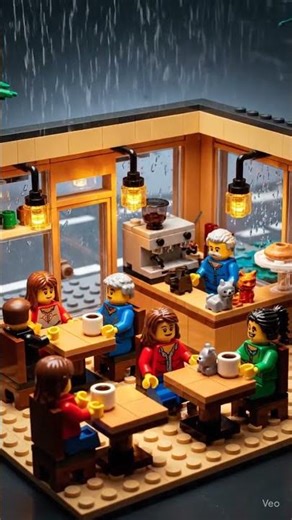 Cozy LEGO Coffee Shop ☕ | Busy Rainy Day Stop-Motion