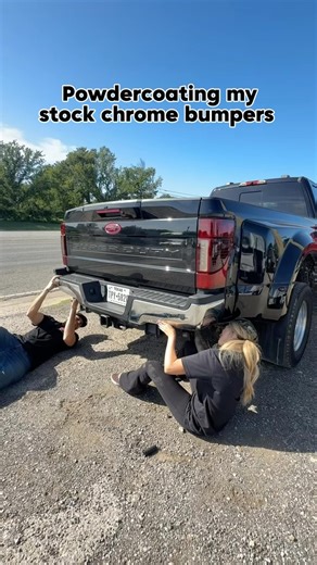 63K views · 11K reactions | Answering some common questions about how to powder coat chrome bumpers! Can’t wait to see how the whole chrome delete looks on the truck  @prismaticpowders “Sable Speck” | Lacey Blair | Facebook