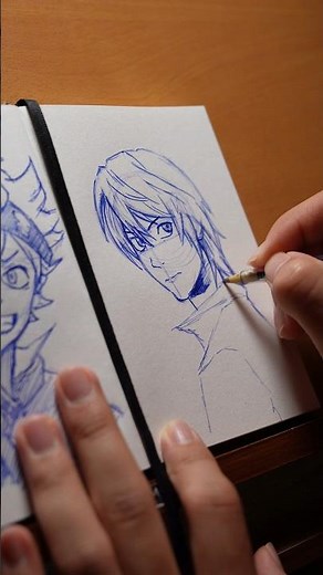 Drawing Light Yagami from Death Note with a ball pen! #cinematicart #ballpointpenart #deathnote